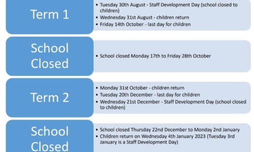 Westlands Primary School - Term 1 & 2 Dates