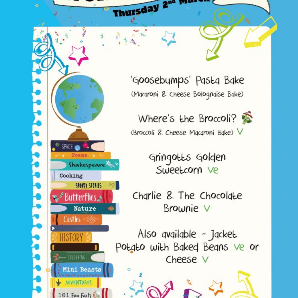 Westlands Primary School - World Book Day Menu