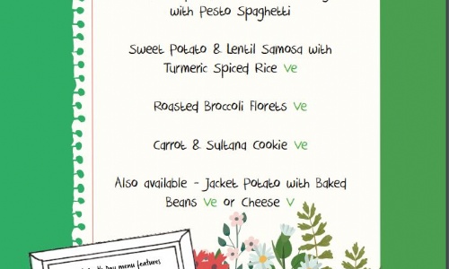 Westlands Primary School - Earth Day Menu - Thursday 20th April 23